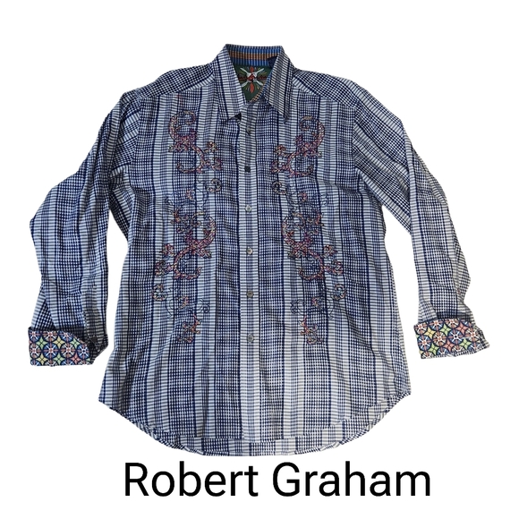 Robert Graham | Tops | Robert Graham Plaid Embroidered Mens Shirt Suze ...